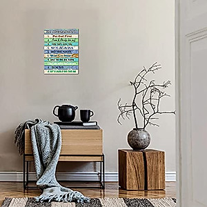 JDKWAY The Ten Commandments Wall Decor for Living Room Christian Prints Religious Scripture Bible Teal Wall Art Artwork Inspirational Quotes for Office Inspiring Wall Art Decoration 12x16 Inch