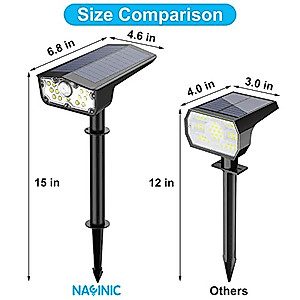 Motion Sensor Outdoor Lights Solar Powered, 3 Modes, IP67 Waterproof Bright LED Solar Flood Light, Dusk to Dawn Landscape Spot Lights for Outside, Pathway, Yard, Garden, Driveway, 2 Pack Spotlight