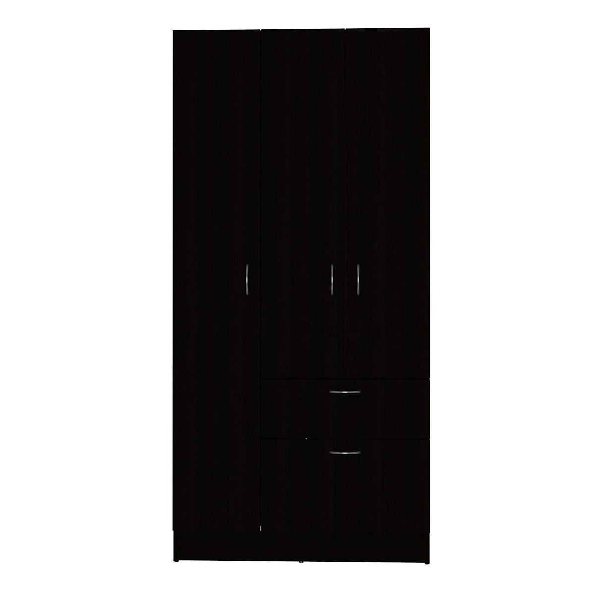 Homxi Armoire,Double Door Cabinets,One Drawer,Metal Rod,Five Shelves -Black White Armoire Wardrobe for Bedroom