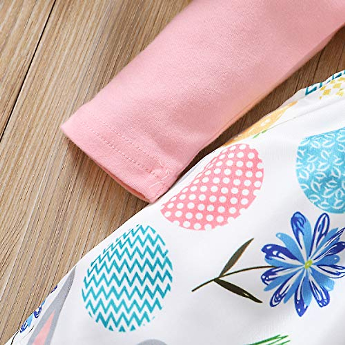 Goodplayer Toddler Baby Girl Easter Outfits Ruffle Long Sleeve Top Bunny Egg Print Skirt One-Piece Girl Dress Clothes (Pink, 3-4 Years)