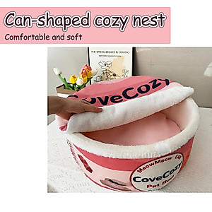 CoveCozy Cat Bed for Indoor Cats, Cat Can Bed, Removable Washable Cushion for Small Medium Large Cats, Keep Warm and Super Soft Creative Plush Pet Nest