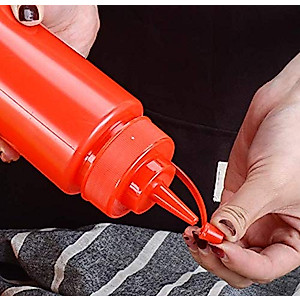 WOIWO 3 PCS Food Grade PE Environmental Protection Extruding Sauce Bottle Extruding Bottle Seasoning Bottle Salad Sauce Cream Bottle With Scale