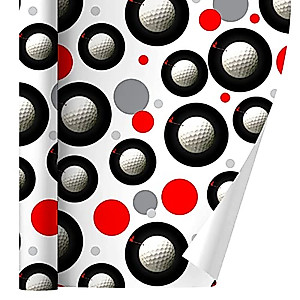 GRAPHICS & MORE Golf Ball Moon Flag Golfing Gift Wrap Wrapping Paper Roll