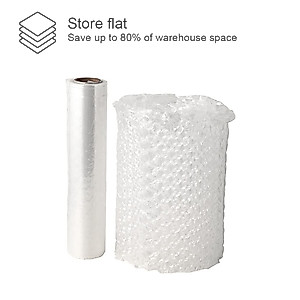 SOLTECH Inflatable Air Bubble Film Cushioning Wrap Rolls,Perforated, Easy to Tear,Large Air Bubble, 15.7 Inchx984 Feet Total,Packing, Industrial, Business Bubble Supply (Perforated Line 7.8" in)