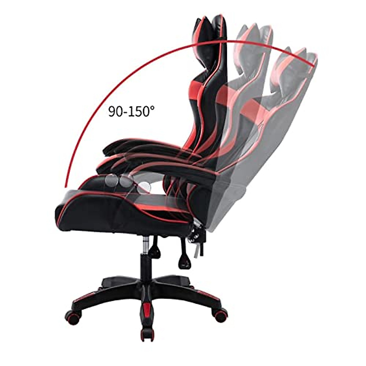 Comfort Office Chair Office Chair Ergonomic Desk Chair Height Adjustable Computer Chair Comfortable Armrest Gaming Chair Home Executive Chairs Firm Seat Cushion (Black+Gold)