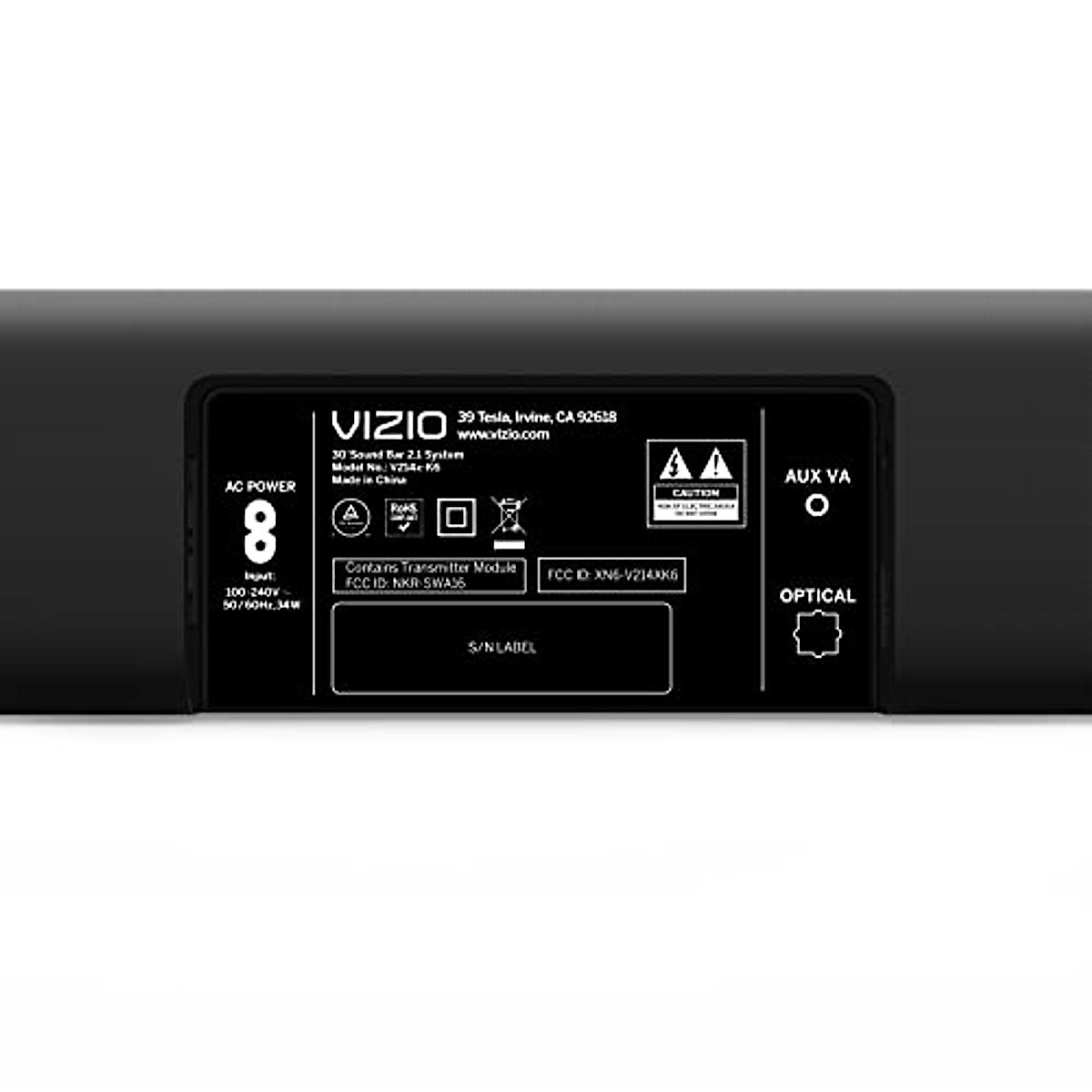 VIZIO V-Series 2.1 Home Theater Sound Bar with DTS Virtual:X, Wireless Subwoofer and Alexa Compatibility, V214x-K6, 2023 Model