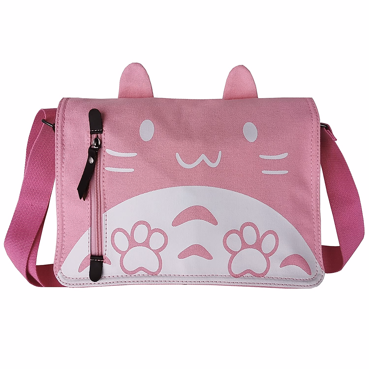 JOCHUI Canvas Anime Messenger Bag Women Shoulder Bag Satchel Crossbody Bag Pink