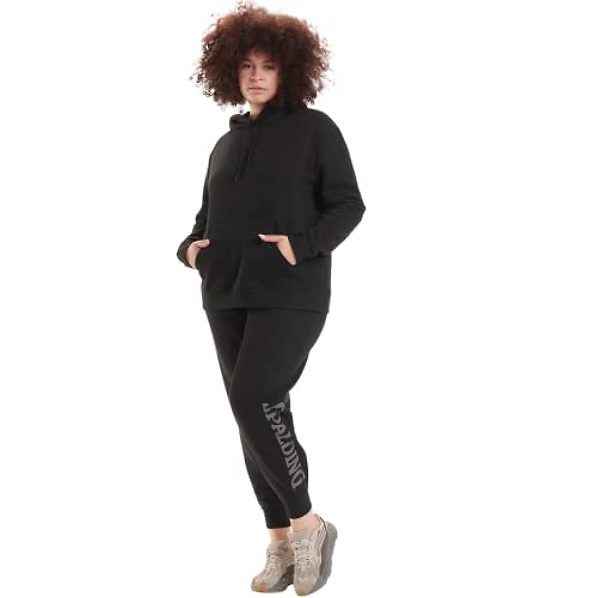 Spalding Women's Activewear Heritage French Terry Jogger - Standard and Plus Size Anthracite