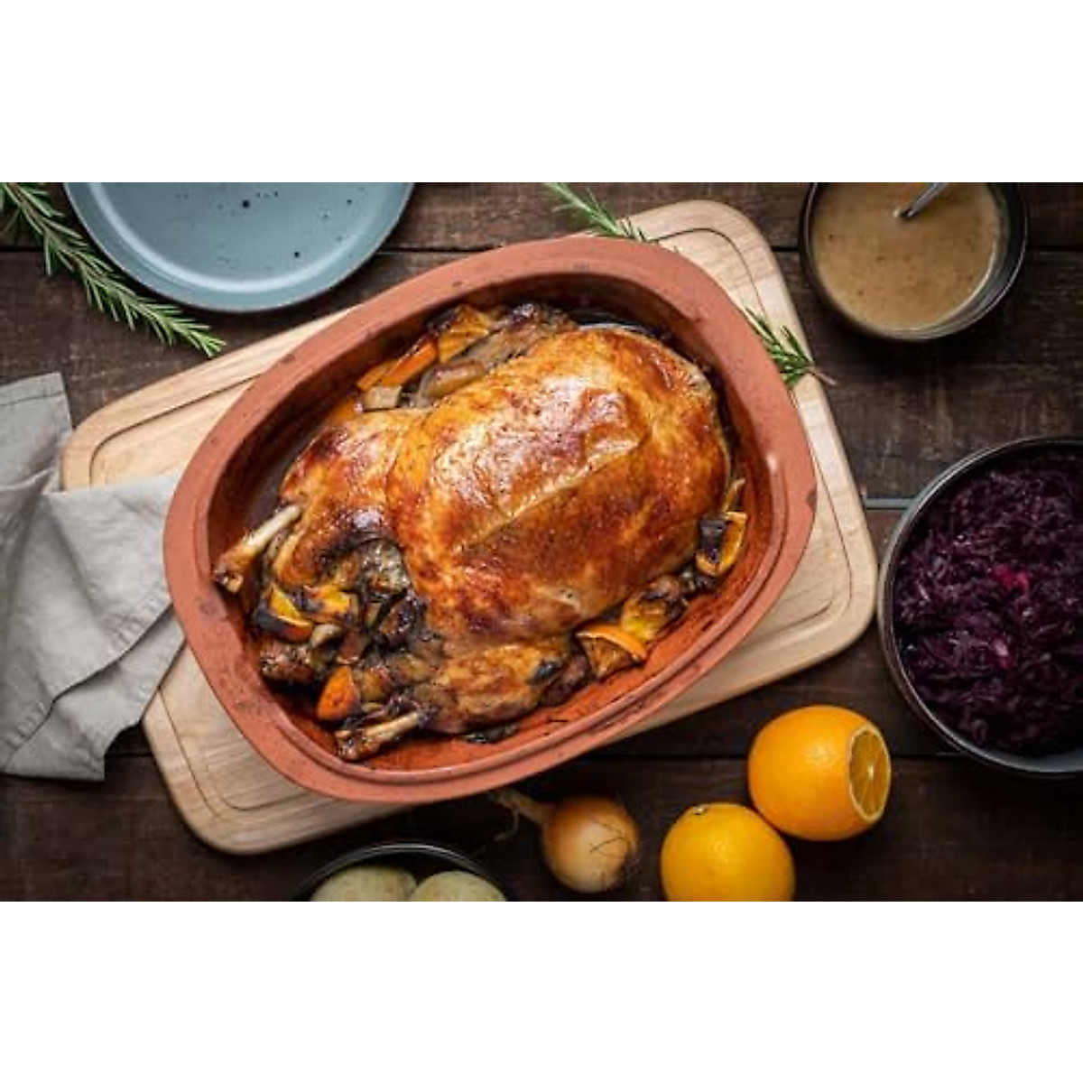 Römertopf 14005 Clay Roaster | 40 Years Anniversary Edition | Non-Stick Dutch Oven | Healthy Clay Pot Cooking | Clay Baker | Versatile Cooking Vessel - 3.7 Quarts (3.5 Liters) for up to 6 people