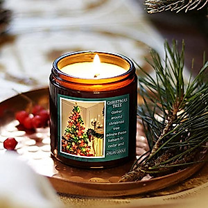 Christmas Tree Candles Soy Candle Gifts for Women Men Balsam Fir Cedar Holly and Evergreen Holiday Scented Candles for Home 50 Hour Burn Time 7oz Clear Jar Candle