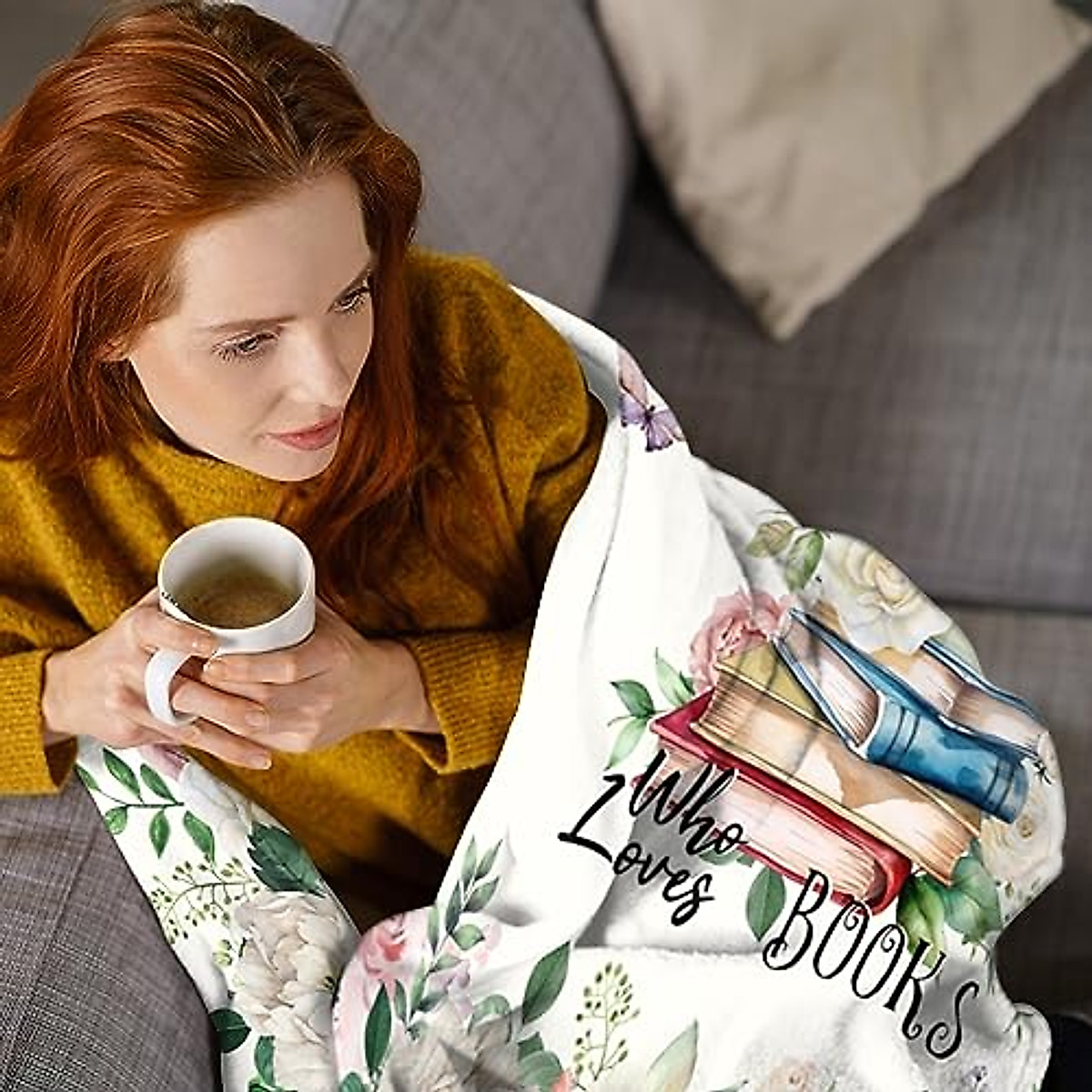 MAHIPOCI Book Lovers Gifts Blanket 50x60 Inch Librarian Gifts Throw Blanket Book Club Gifts for Reading Lover Bookish Literary Gifts Ideas Best Bookworm Gifts on Birthday Christmas Graduation
