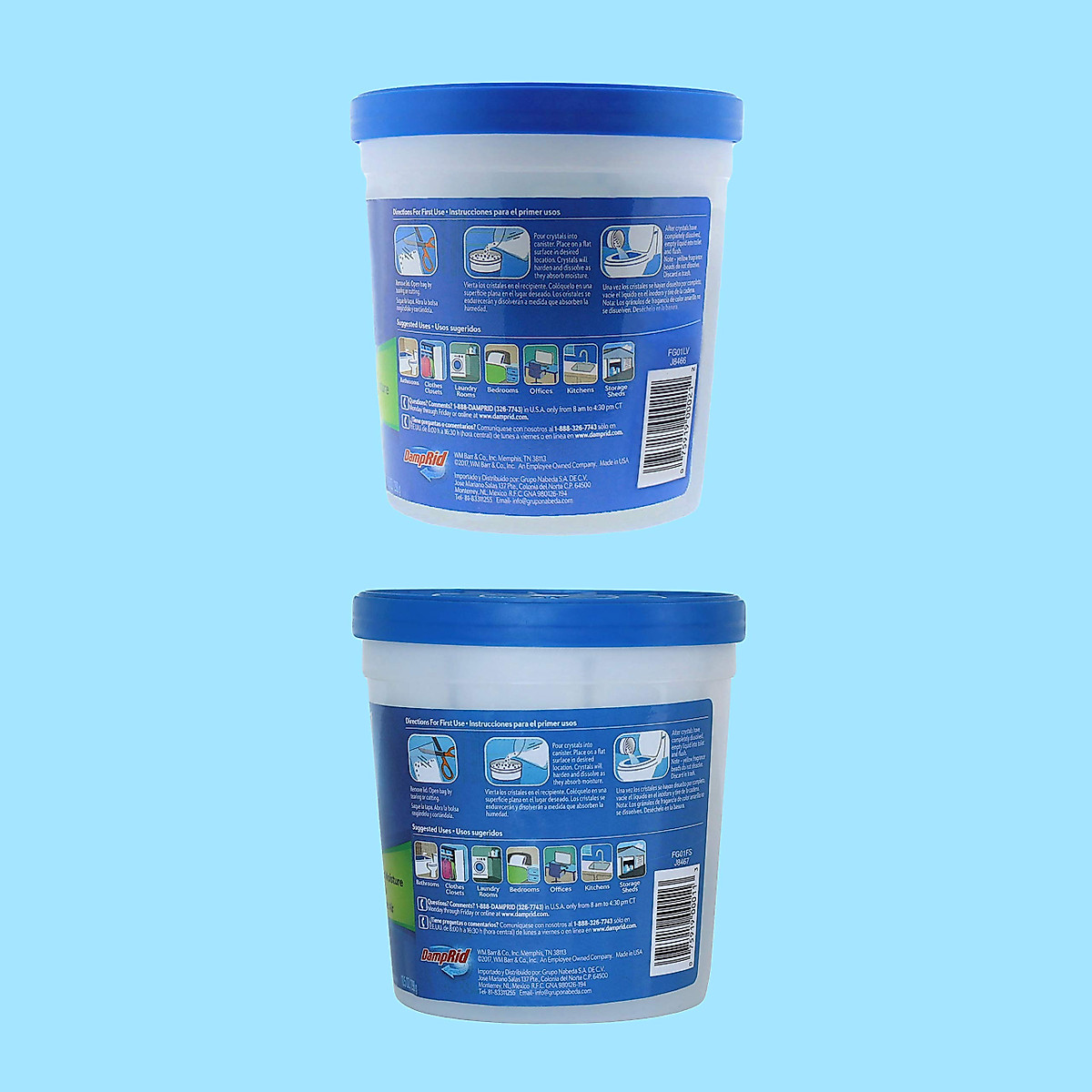 DampRid Refillable Absorber Variety Pack, 10.5 oz. Cups, 6 Pack, 3 Fresh Scent, 3 Lavender Vanilla, Traps Moisture for Fresher, Cleaner Air