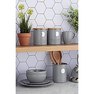 Typhoon Living Airtight Coffee Storage Canister with Bamboo Lid, Grey, 1 Litre