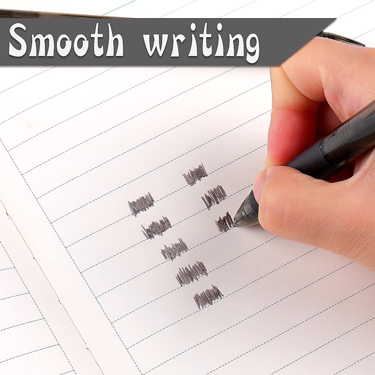 RIANCY Erasable Pens Black Gel Pens Clicker Retractable Fine Point Pen 0.5mm Blue erasable pens Erasable Gel Pens eraser pen Smooth Ink for Drawing note taking Writing Planner and School Supplies