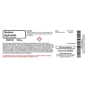 ALDON Innovating Science Lab-Grade Sodium Hydroxide Pellet, 100g - The Curated Chemical Collection