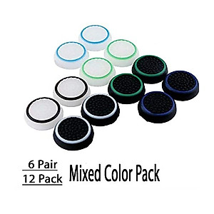6 Pairs 12 Pcs Silicone Cap Joystick Thumb Grip Protect Cover for Ps3 Ps4 Xbox 360 Xbox One Wii U Game Controllers