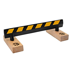 Teak Tuning Straight Fingerboard Rail - Guard Rail Edition - Black Colorway - Metal Rail, Wooden Feet - 6.5" Long, 0.75" Tall - Prolific Series