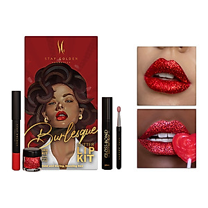 Stay Golden Cosmetics Burlesque Glitter Lip Kit (Red)