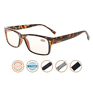 CessBlu Computer Reading Glasses Anti Blue Rays Readers,UV Protection,Sleep Better Eyeglasses for Men and Women(Tortoise) +1.5