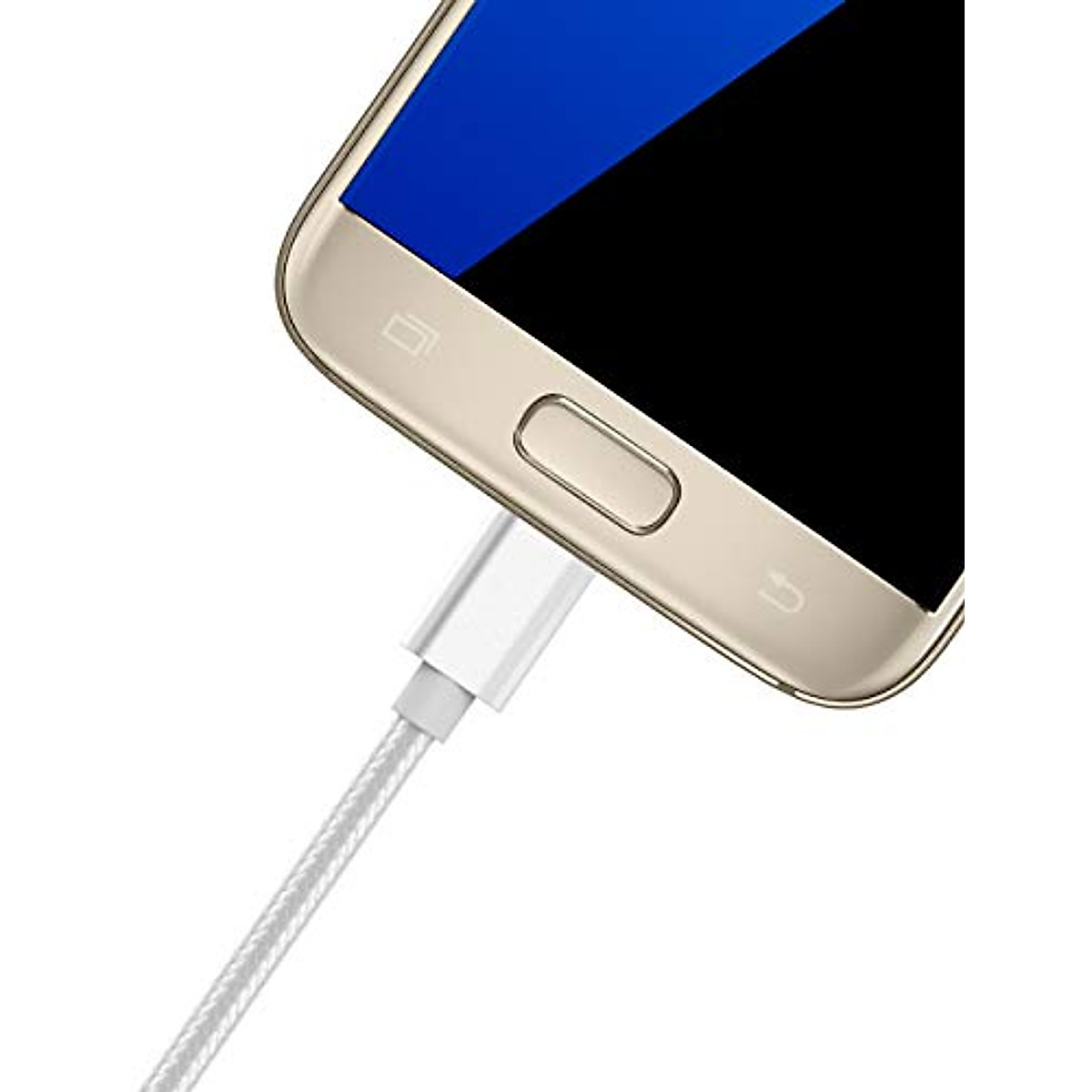 TALK WORKS Micro USB Cable 3 Pack 6ft Long Android Phone Charger Braided Heavy Duty Fast Charging Cord for Samsung Galaxy S6 / S7, Tablet, Bluetooth Speaker, Wireless Earbuds Headphones - Silver