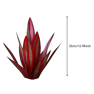 DIY Snake Plants Tequila Sculpture Metal Agave Plant Garden Figurines Yard Decoration Artificial Agave Statue Fake Plants for Patio Outdoor Garden(A-1 Set)