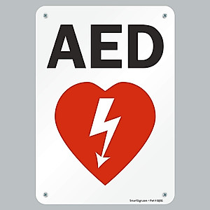 SmartSign "AED" Sign | 7" x 10" Plastic,S-0075-PL-10