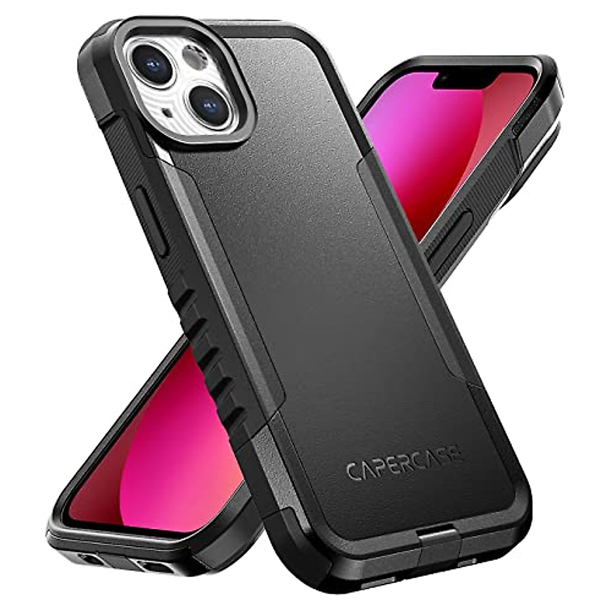 CAPERCASE Everyday Carry iPhone 13 case Protector, Phone case iPhone 13 Shockproof, iPhone case 13 Protective, Black