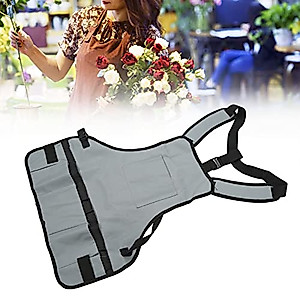 ENTHUSRI Garden Apron Oxford with Pockets Cloth Reusable Outdoor Barbecue BBQ Grill Apron for Men Women Gray