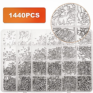 Zmbroll 1440Pcs Mini Screws Small Self Tapping Screws,Phillip Pan Head Micro Screws, Tiny Electronic Screws,M1 M1.2 M1.4 M1.7 M2 M2.3 Silver Screws 24 Size Assortment Screw kit