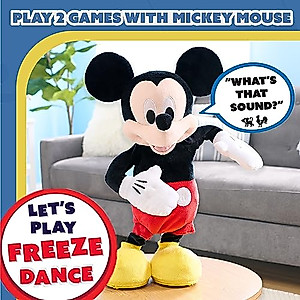 MICKEY Disney Junior Mouse Hot Diggity Dance Feature Plush Stuffed Animal, Motion, Sounds, and Games, Officially Licensed Kids Toys for Ages 3 Up by Just Play