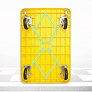 Generic Hand Truck Folding Platform Truck Plastic Panel Push Dolly with Metal Handle 360 Degree Swivel Wheels for Indoor Floor Silent Moving Utility Cart (Size : 385lb)