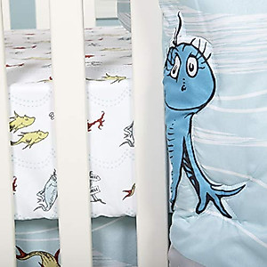 Trend Lab Dr. Seuss One Fish Two Fish 4Piece Crib Bedding Set Nursery Baby Bedding