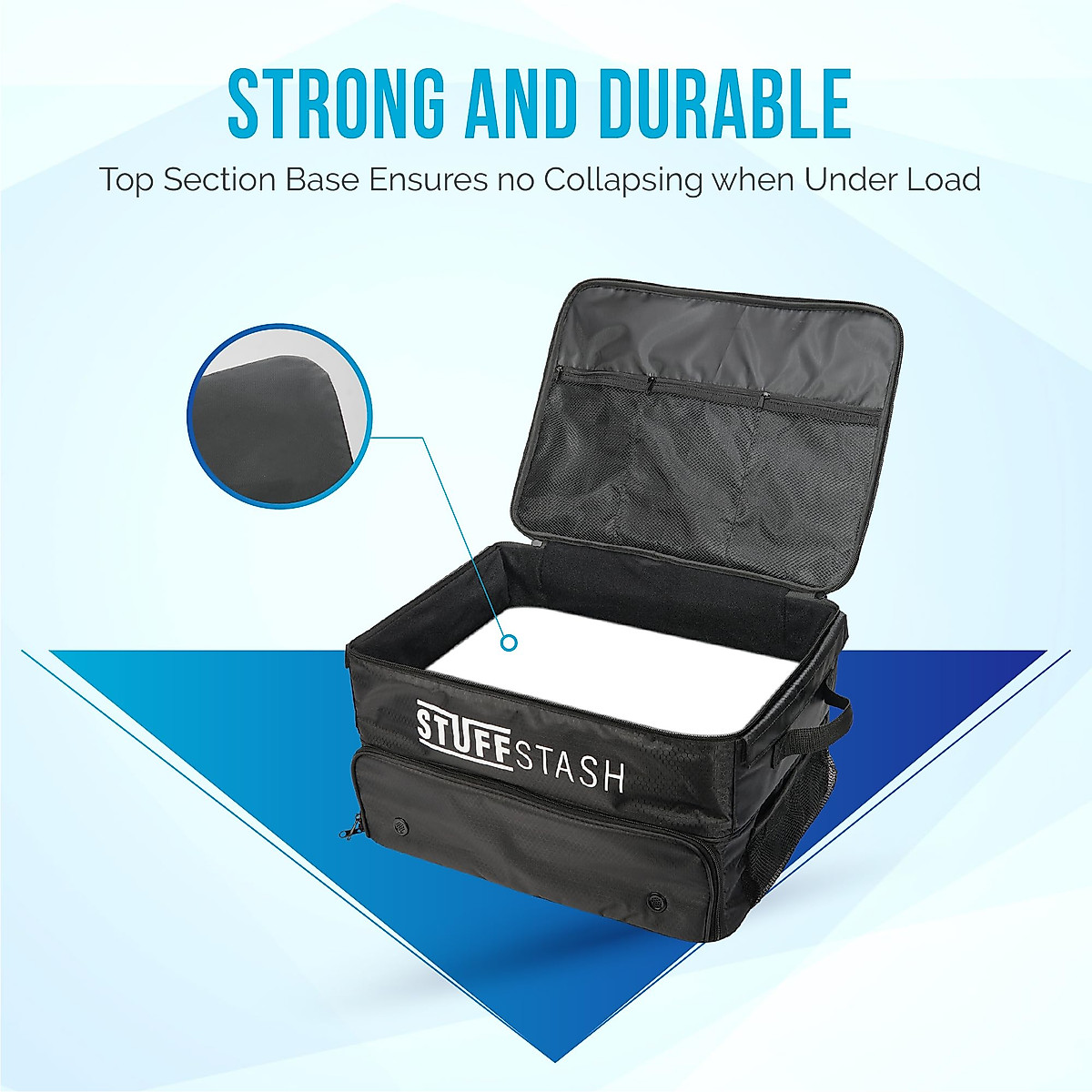 STUFFSTASH Golf Trunk Organizer, Strong, Won't Collapse. Shoe Compartments, Dividers, Storage for Tees, Gloves, Balls,.Store Accessories in Your Car or SUV. Golfer Gift Essentials for Men and Women.