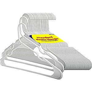 1InTheHome Standard Plastic Hangers, Hanger (30 Pack) Notched