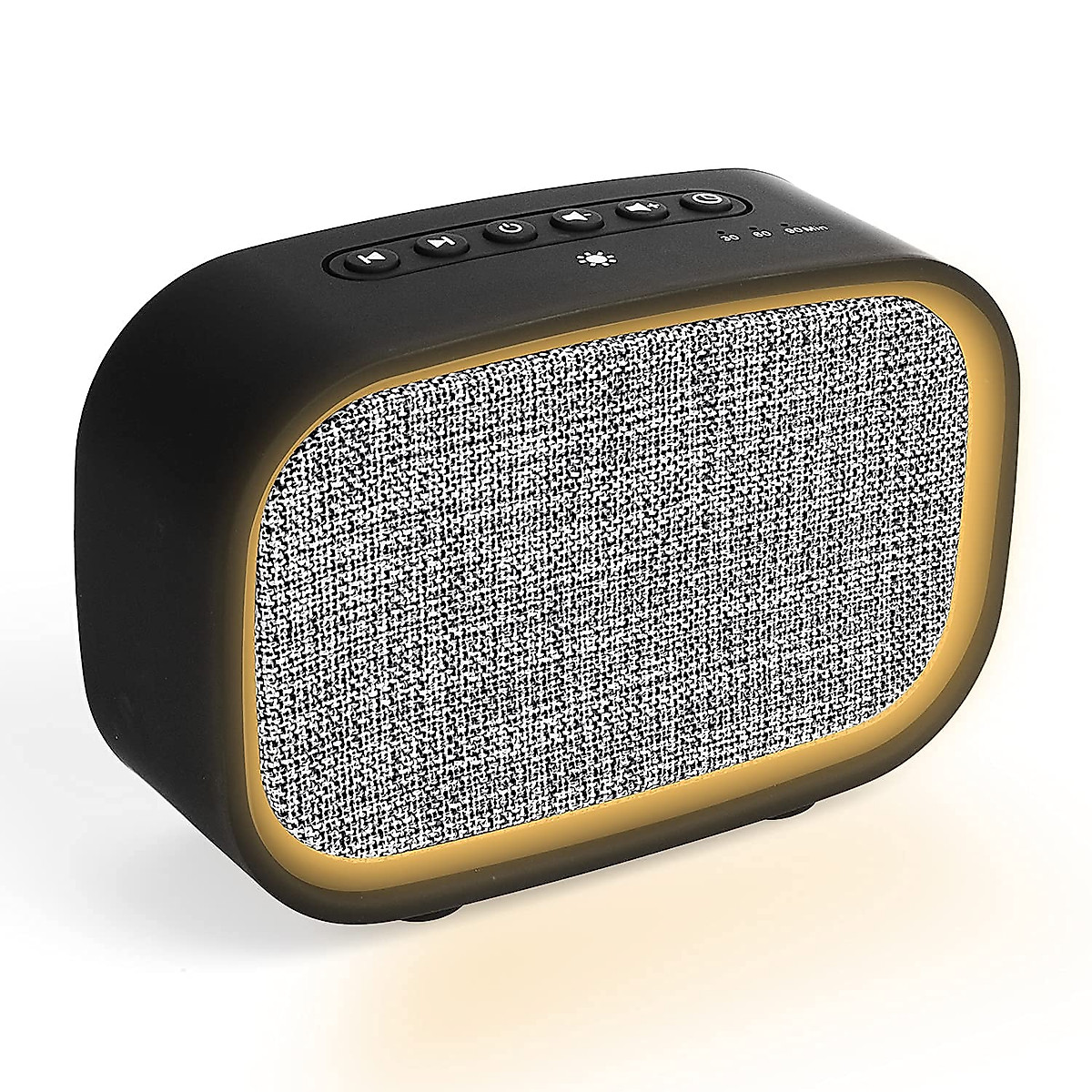 White Noise Sleeping Machine /Professional Alpha Brainwave Musics for Baby &Pregnant Woman&Adults, with Warm Color Night Light ,10 Professional Sounds & Auto-Off Timer. (White, Small), White,black