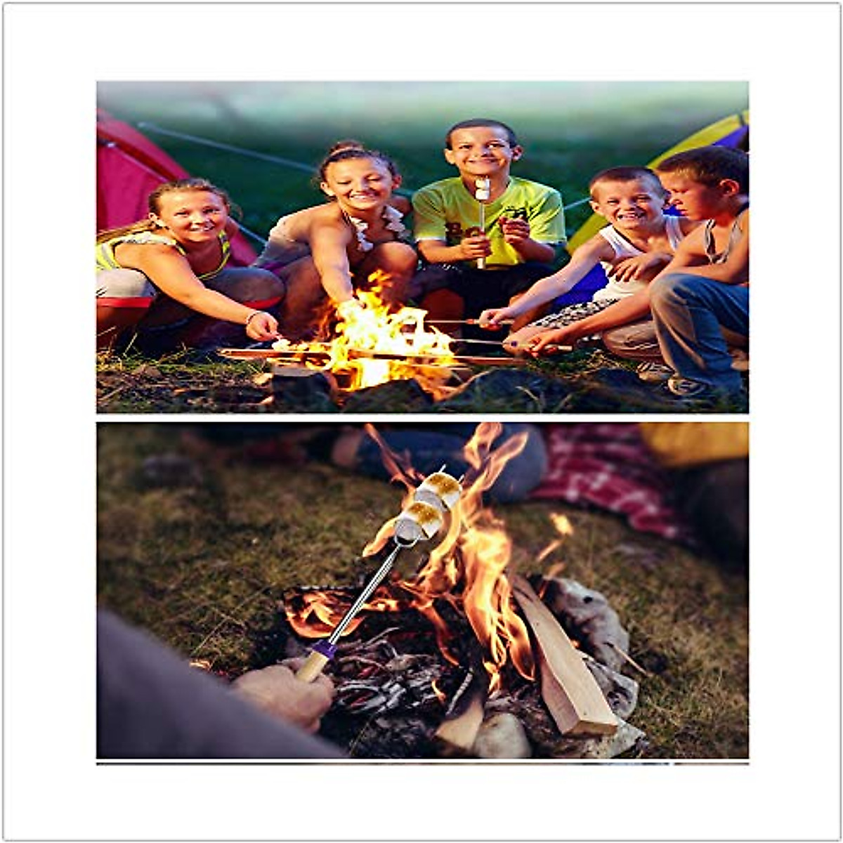 Marshmallow Roasting Sticks 32 inch 4 Pcs Telescoping Stainless Steel Smores Skewers Hot Dog Forks BBQ Camping Cookware Campfire Grill Cooking Tools