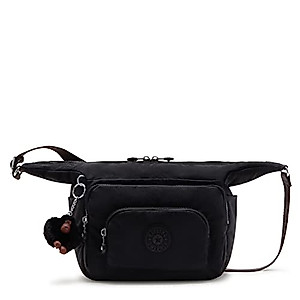 Kipling Womens Women's Erica Small Bag, Jetset Traveller, Small Handbag, Polyester Crossbody Bag, Black Tonal, 10.5 L x 7.25 H 5.75 D US