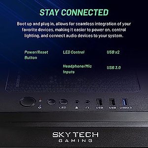 Skytech Gaming Skytech Chronos Gaming PC Desktop – Intel Core i7 13700F 2.1 GHz, NVIDIA RTX 4060 Ti, 1TB NVME SSD, 32GB DDR5 RAM RGB, 650W Gold PSU, 360mm AIO, 11AC Wi-Fi, Windows 11 Home 64-bit