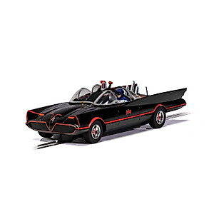 Scalextric Batmobile from 1960's Batman Television Series 1:32 Slot Race Car C4175, Black & Orange