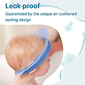 Kair Bath Visor for Babies, Safe Silicone Shower Cap for Kids, Shower Water Guard for Baby Bath and Toddler Bath - Blue