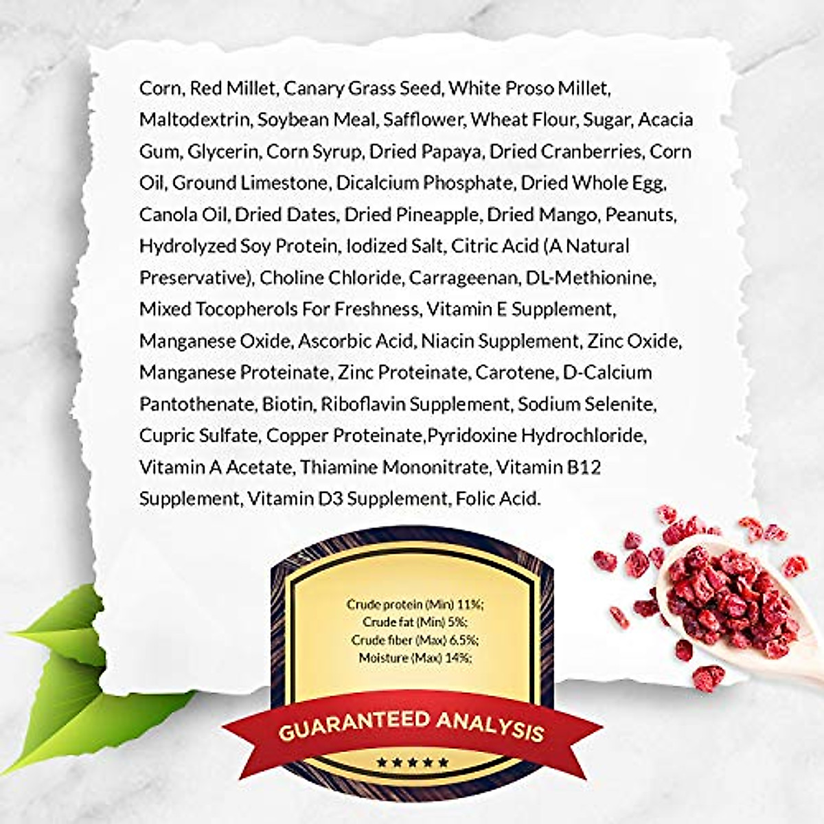 LAFEBER'S Fruit Delight Avi-Cakes Pet Bird Food, Made with Non-GMO and Human-Grade Ingredients, for Parrots (8 oz Pack of 1)