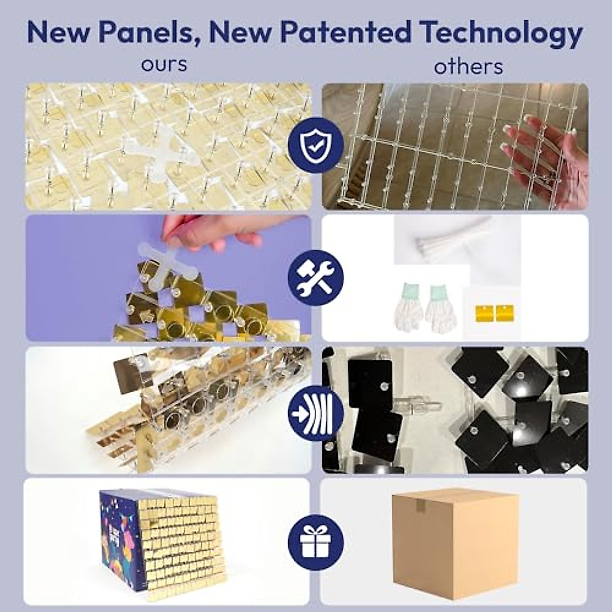 HOUSE OF PARTY Silver Shimmer Wall Backdrop -36 Panels Square Sequin Shimmer Backdrop for Birthday Wedding Anniversary Engagement Baby Shower & Bachelorette Decorations Party