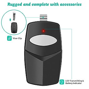 Garage Gate Door Opener Remote Transmitter,Replacement for Linear Multicode 3089 MCS308911,10 Dip Switch,Visor Clip,300mhz,2 Pack