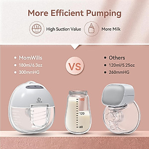 Hands Free Breast Pump, Wearable Breastfeeding Pump with Wireless Remote Controller, MomWills FSA HSA Eligible Portable Electric Ultra Light Breast Pumps with 2 Modes & 9 Levels, Low Noise, S28