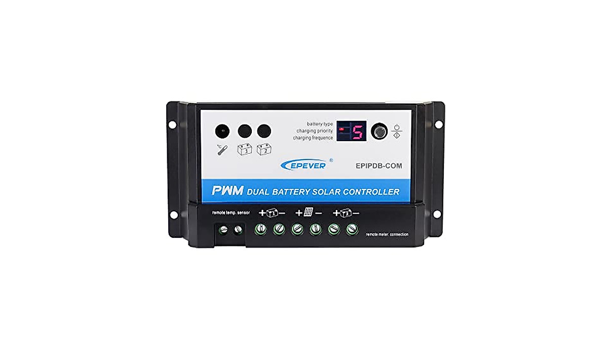 Dual Battery Solar Charge Controller - 20A for RVs & Boats