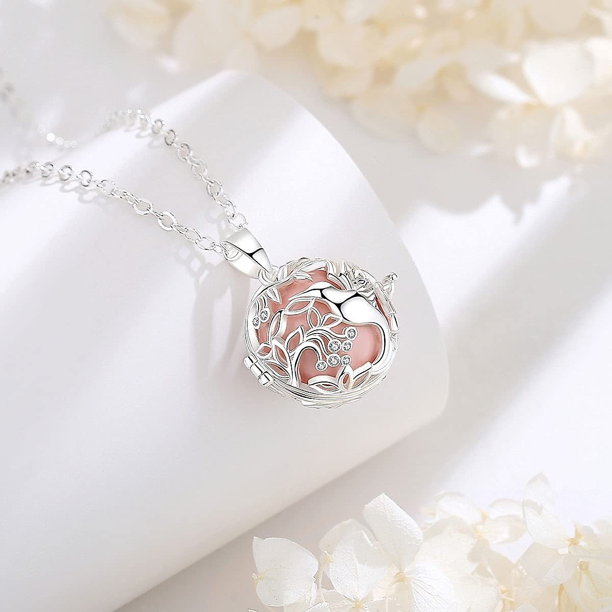 AEONSLOVE Angel Chime Caller Bola Harmony Ball Necklace for Pregnancy Gifts, Necklace Hummingbird Gifts for Maternity Women Mom to be Jewelry
