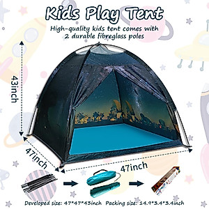 Magnetic Kids Play Tent - Imaginative Popup Space Tent for Indoor/Outdoor Fun - Galaxy Dome Playhouse for Boys & Girls - Perfect Kid's Gift - 47" x 47" x 43"