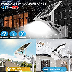 XRDZYXGS Solar Street Lights, 10000LM Parking Lot Light with Motion Sensor, Solar Street Lights Outdoor Waterproof Solar Flood Light Solar Street Lights Outdoor Dusk to Dawn, Solar Lamp for Road/Yard