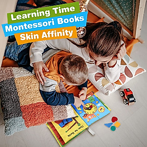 Richgv Quiet Book for Toddlers 1-2 Years Old, Interactive Busy Book Montessori Toys Soft Fabric Book Toddlers Travel Toy, 10 Pages Preschool Learning Activities for 1 2 Years Old Toddlers Boys & Girls