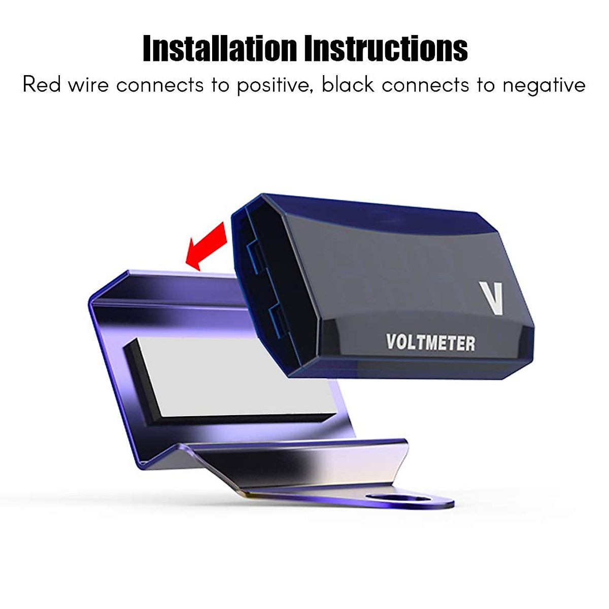 GoolRC Motorcycle DC 10-150V Digital Voltmeter LED Display Waterproof Voltage Tester Battery Moniter Gauge with Bracket